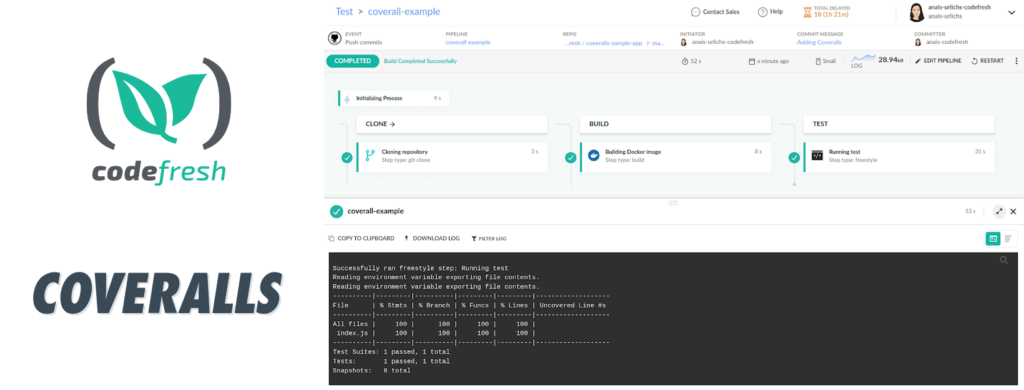 Generate Code Coverage Reports using Coveralls and Codefresh | Codefresh